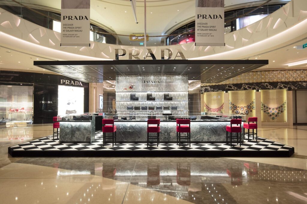 Prada's new concept Spirit pop-up Bar in Macau Galaxy Mall | Retail ...